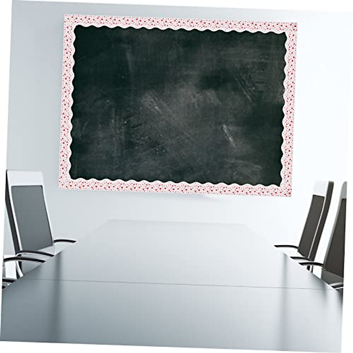 Garneck 4 Rolls Love Stickers Bulletin Border Sticker Chalkboard Trim Welcome Back to School Supplies Label Stickers Heart-Shaped Blackboard Sticker Bohemia Paper Window Stickers