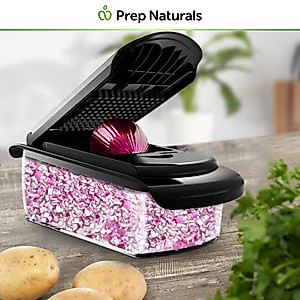 Vegetable Chopper, Veggie Chopper - Chopper Vegetable Cutter, Food Chopper & Onion Chopper - Veggie Chopper With Container, Vegetable Chopper With Container, Onion Chopper Dicers, Choppers - Black