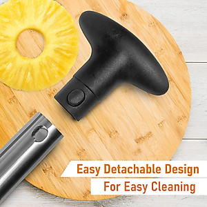 Cheer Collection Pineapple Corer And Slicer Tool, Stainless Steel Pineapple Core Remover with Non Slip Handle