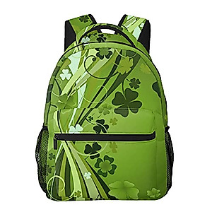 ROSIHODE St. Patrick's Day Shamrocks Backpack School Bookbag for Boys Girls Computer Backpacks Travel Hiking Camping Daypack