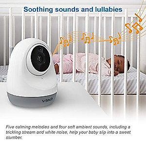 VTech VM3261-2 2.8” Digital Video Baby Monitor with 2 Pan & Tilt Cameras, Full Color and Automatic Night Vision, White