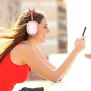 OOTSR Clear Case Cover for AirPods Max, Soft TPU Clear Anti-Scratch Protective Cover for AirPod Max,Transparent Accessories Skin Protector for Airpods Max Headphones（Pink）