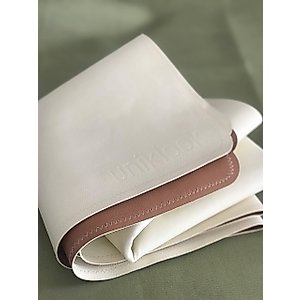 Uniklook Mat – 39”x39” Square | Luxurious, Faux-Leather Drop Cloth | Tummy Time, Picnic, Craft mat or Beach Blanket | Wipeable, Waterproof, Mat for Under High Chair Rug (Blanc, Terra, 39"x39")