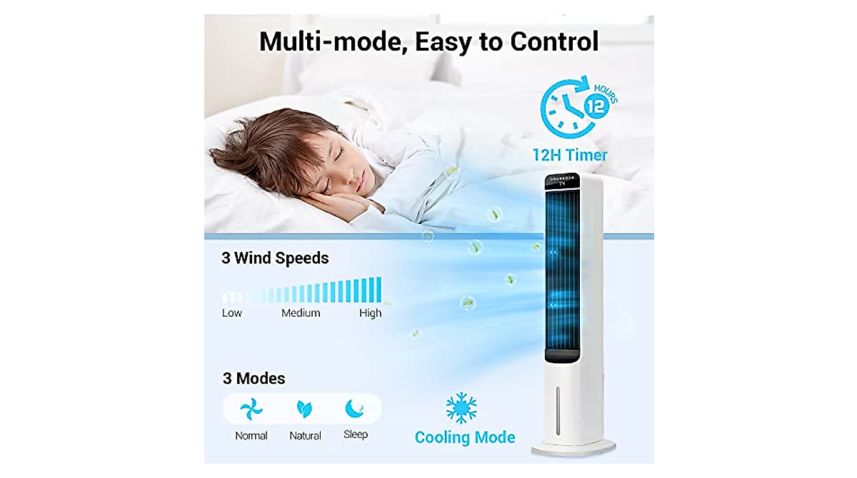 Uthfy Swamp Cooler - Portable Evaporative Air Cooler with Remote