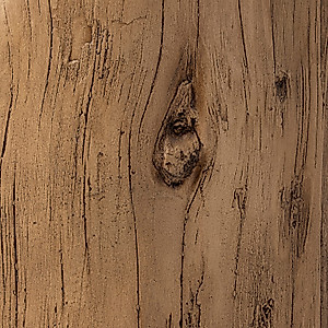 COSIEST Outdoor End Table Set of 2 Light Oak Colored Faux Wood, Hand-Painted Wood Stump Stool, Ottoman or Plant Stand, Deck or Garden