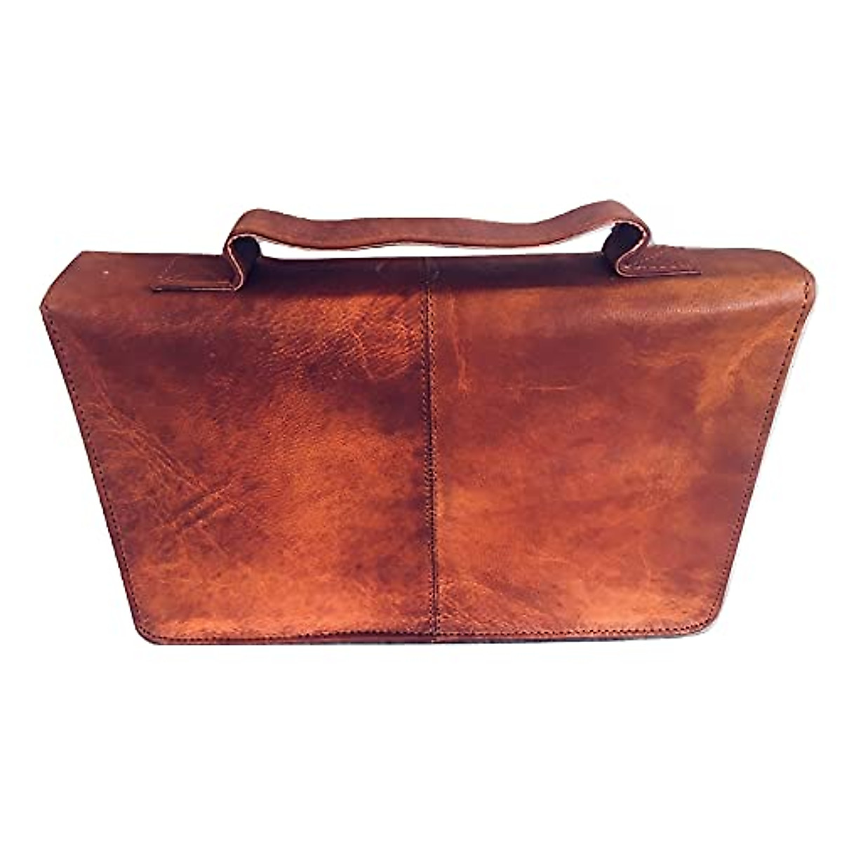 Leather Classic Bible Cover Book Cover with Back Pocket Brown
