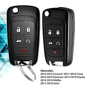 Fits for Chevy Camaro Equinox 2010-2017/ Cruze 2011-2016/ Sonic 2012-2017/ Malibu 2014-2016/ GMC Terrain Buick Lacrosse Regal Verano Encore Keyless Entry Remote Fob Replacement for P/N: OHT01060512