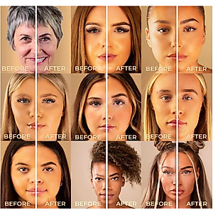 Fab Brows Duo Eyebrow Kit, Ultimate Brow Stencil Kit with Compact Powder Mirror and Eyebrow Shaper, Waterproof Eye Makeup Contour Palette Set for Eyebrow, Eyebrow Cosmetics, (Light/Medium Brown)