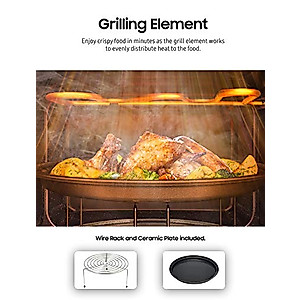 Samsung MG11T5018CC Countertop Oven with 1.1 Cu. Ft. Capacity Element Counter Top Grill Microwave, Charcoal