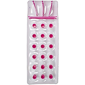 Poolmaster 83356 French Pocket Swimming Pool Mattress, Pink, Blue or Yellow