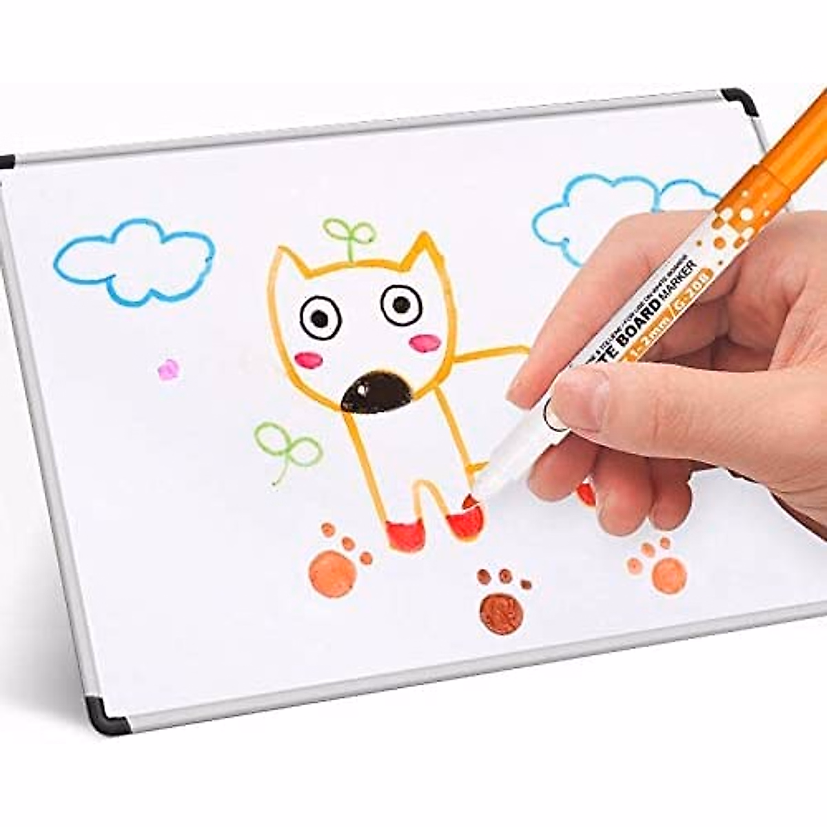 YES4QUALITY Magnetic Dry Erase Markers with Eraser Cap - 8 Pack, Fine Tip, Low Odor - White Board Markers Perfect for Dry Erase Whiteboards in the Office, Classroom or at Home