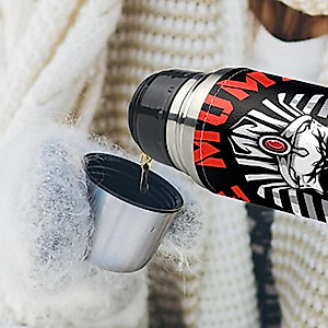 the Mummy Pharaoh Skull Head Stainless Steel Water Bottle Leak-Proof, Double Walled Vacuum Insulated Flask Thermos Cup Travel Mug 17 OZ