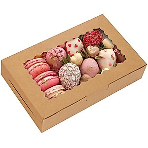 Moretoes 20pcs Cookie Boxes, 7x4.3x1.5in Small Treats Boxes, Mini Cake Boxes for Macaron Chocolate Truffle Dessert Pastry