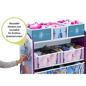 Delta Children Kids Table and Chair Set with Storage (2 Chairs Included) Plus Design & Store 6 Bin Toy Storage Organizer - Ideal for Arts & Crafts, Homeschooling, Homework & More, Disney Frozen II