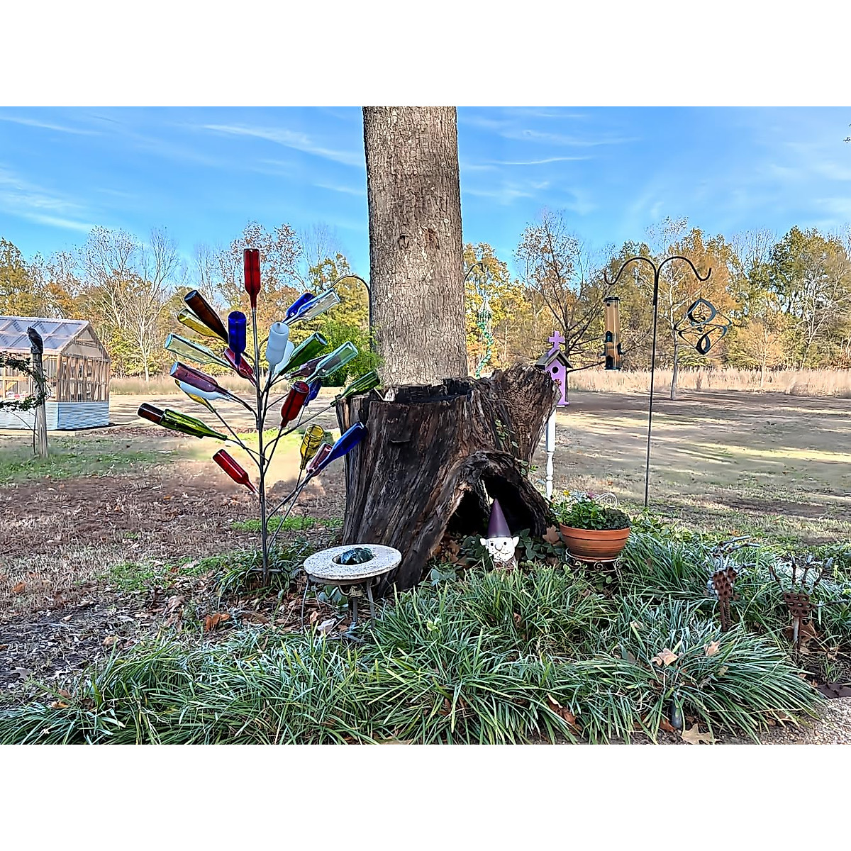 The Big Daddy Bottle Tree | Outside Yard Garden Decor | No Assembly Required | Displays 25 Bottles | 5 ft (60") Tall | Heavy Duty Welded Solid Raw Steel | Unpainted | Made in Mississippi USA