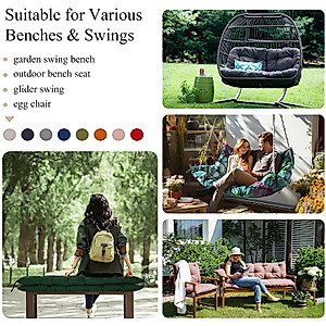 Porch Swing Replacement Cushion, Outdoor Bench Cushions with Backrest Thicken 4", 3 Seat Patio Furniture Garden Loveseat Glider Pad Anti-Fading Waterproof (Green, 59.06 * 39.37inch)