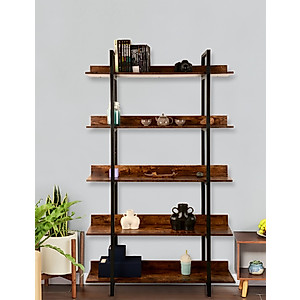 Vocuer 5 Tier Bookshelf Tall Bookcase bookcases and Book Shelves 5 Shelf Bookshelves and bookcases Wide Bookshelf for Bedroom Large Bookshelf Small Open Bookcase Shelf Book case Book Shelf for Office