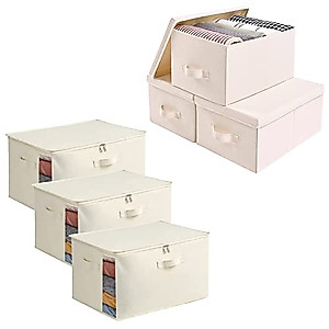 Storage Bin 3pck Large Fabric Storage Bin with Lids Decorative Storage Boxes & Vailando 3-Pack Large Canvas Comforter Storage Bags Closet Organizer for Clothes