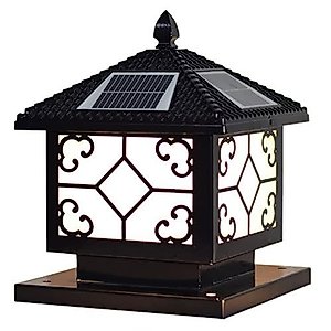 MODEBHD Traditional Gate Wall Outdoor Post Light, Decoration Garden Solar Light, Creative Landscape Column Head Lamp, Personality Patio Pillar Lamp, Waterproof Household Pillar Lantern