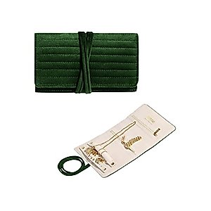 Benevolence LA Jewelry Boxes for Women | Jewelry Organizer | Large Velvet Jewelry Box for Earrings Necklaces, Bracelets and Rings | 2 Layer Jewelry Storage Organizer | Emerald Green