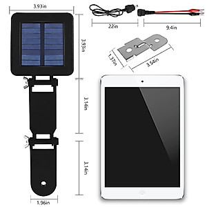 folwerpk 6-Volt Solar Panel for Deer Feeder with an Adjustable Mounting Bracket and Alligator Clips - Waterproof Solar Power Charger Compatible with 6V Game Feeder Timer and Rechargeable Batteries