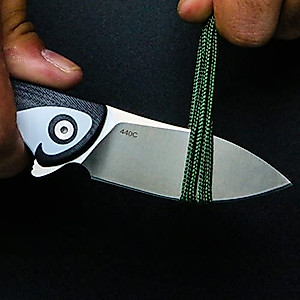 Slip Joint Pocket Knife, G10 Handle Flipper Knife Double Detents Ball Bearing Non-Locking Folding Knife 440C Satin Polishing Blade