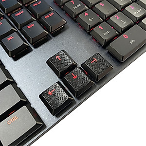 Texture Tactility Backlit Keycaps Replacement Suitable for Logitech G813/G815/G913/G915 TKL RGB Mechanical Gaming Keyboard (WASD+Arrow Keys) (Red)