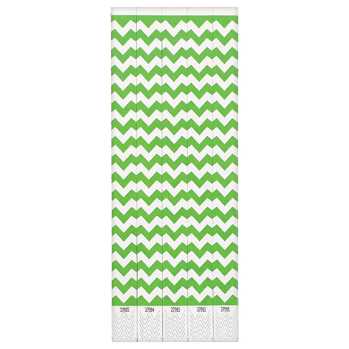 Vibrant Chevron Green Wristbands - 500 Pack - Durable & Comfortable Material, Perfect for Events & Fashion Statements
