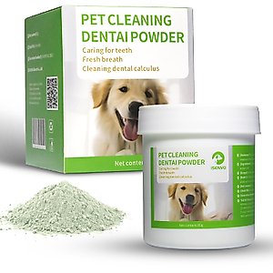 ISENVO Dog Dental Powder, Dental Care for Dog Teeth Breath Freshener, Plaque & Bad Breath Off Powder Dog - Helps Dental Health for Small, Medium and Large Dog, 80g