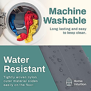 Home Intuition 36 inch Twin Door Draft Stopper for Bottom of Doors Weather Stripping, Grey, 2 Pack