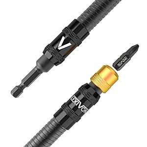 LEXIVON Drill Bit Holder, 12-Inch Flexible Extension, Quick-Release with 1/4-Inch Hex Shank | Rated for 3600 RPM, Guaranteed High Performance (LX-501)