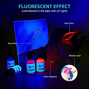 UPGREY Airbrush Paint, 18 Color Airbrush Paint Set, Opaque & Neon Colors, Water Based Acrylic Airbrush Paint Kit for Artists, Painting on Canvas, Wood (18 Colors (30 ml/1 oz))