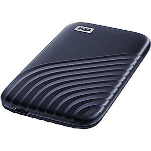 WD 1TB My Passport Portable SSD, External NVMe Solid State Drive, USB-C, up to 1050 MB/s, Works with PC, Xbox and PlayStation, 2-Meters Drop Resistance, Midnight Blue