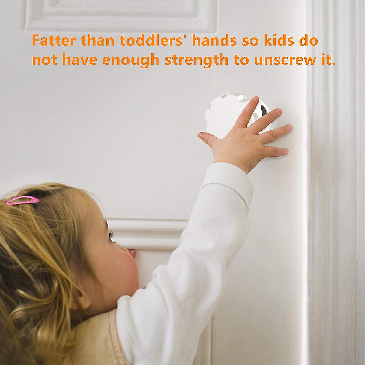 Uxoz Door Knob Safety Cover, 4 Pack Baby Safety Door Handle Cover, Screw Thread Design, Reusable, Reliable Solution to Prevent Kids from Popping Off The Covers