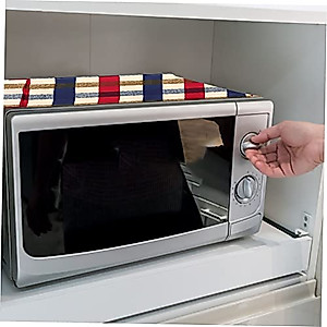 Housoutil Microwave Oven Dust Cover Bread Toaster Airfryer Oven House Appliances Oven Cover Microwave Oven Cloth Cover Microwave Oven Cover Oven Tops Cover Decorative Oven Cover Cotton Grid