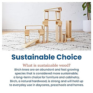 ECR4Kids Hollow Block Set, Wooden Toys, Natural, 18-Piece