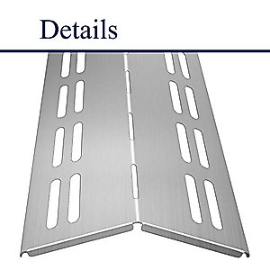 Folocy 15 x 7-13/16" Stainless Steel Grill Heat Plates Tent Shield Burner Cover, BBQ Gas Grill Replacement Parts for Charbroil 463742111, Patio Chef SS42, SS54, Grill Chef PR364, Grand Hall REGAL04CLP