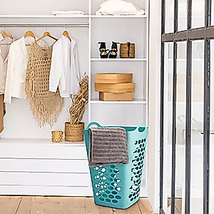 Sedlav Hamper, Laundry Basket Plastic, Teal. Ideal Hampers For Laundry, Closet, Bedroom, Bathroom, Dirty Clothes Hamper, Laundry Organizer. Laundry Basket Plastic, Blue, 26 Inch, Clothes Hamper