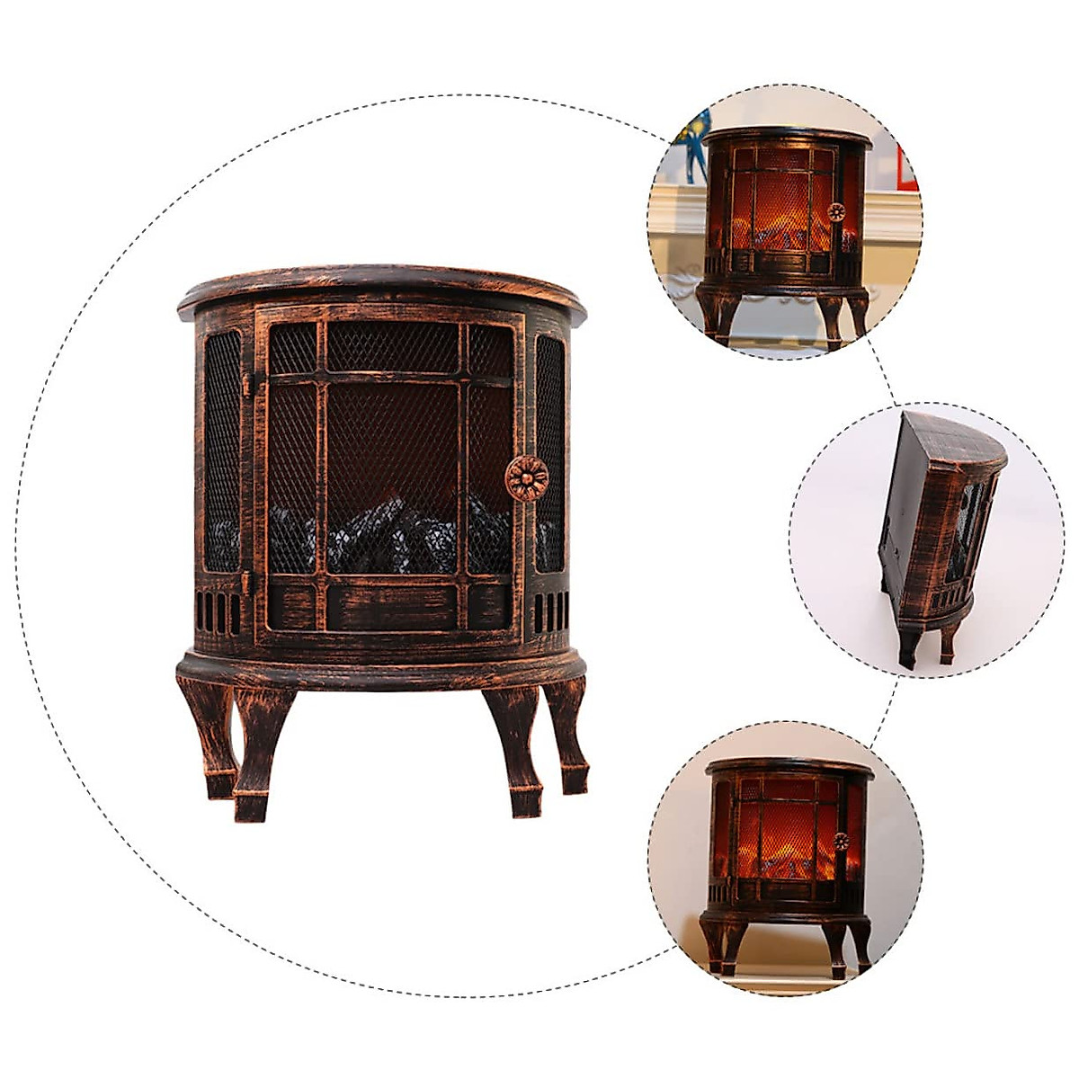 Abaodam Fireplace Corner Adornment Decorative Lamp Living Room Decoration Powered Rhythm for Party