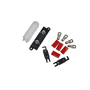 ANL Fuse Holder+2 pcs of 250A Fuses+4pcs of 1/0 AWG Cable Ring Terminal Lugs 5/16'+4 pcs Terminal insulators All-in- One Pack (250A)