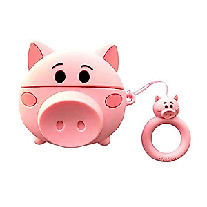 Pig Airpods Pro Case,Cute 3D Funny Cartoon Pig Character Silicone Airpod Pro Cover,Kawaii Fun Lovely Design Skin,Cases for Girls Kids Teens Boys Air pods Pro (Pig)
