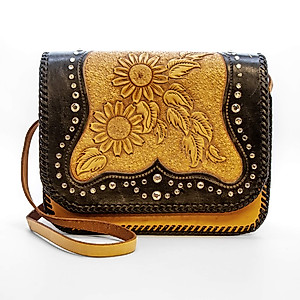 Realeather Cowhide Veg Tan Double Shoulder Leather Sheet for Crafting, 4-6 oz