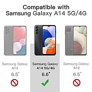 JETech Screen Protector for Samsung Galaxy A14 4G / 5G 6.6-Inch with Camera Lens Protector, Tempered Glass Film, HD Clear, 2-Pack Each
