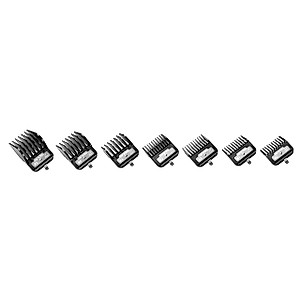 Andis 33640 BG-Series Premium Metal Clip Comb Set - Provides Sharp Cutting Blades with Long-Lasting Performance, Available in 7 Different Sizes – Black
