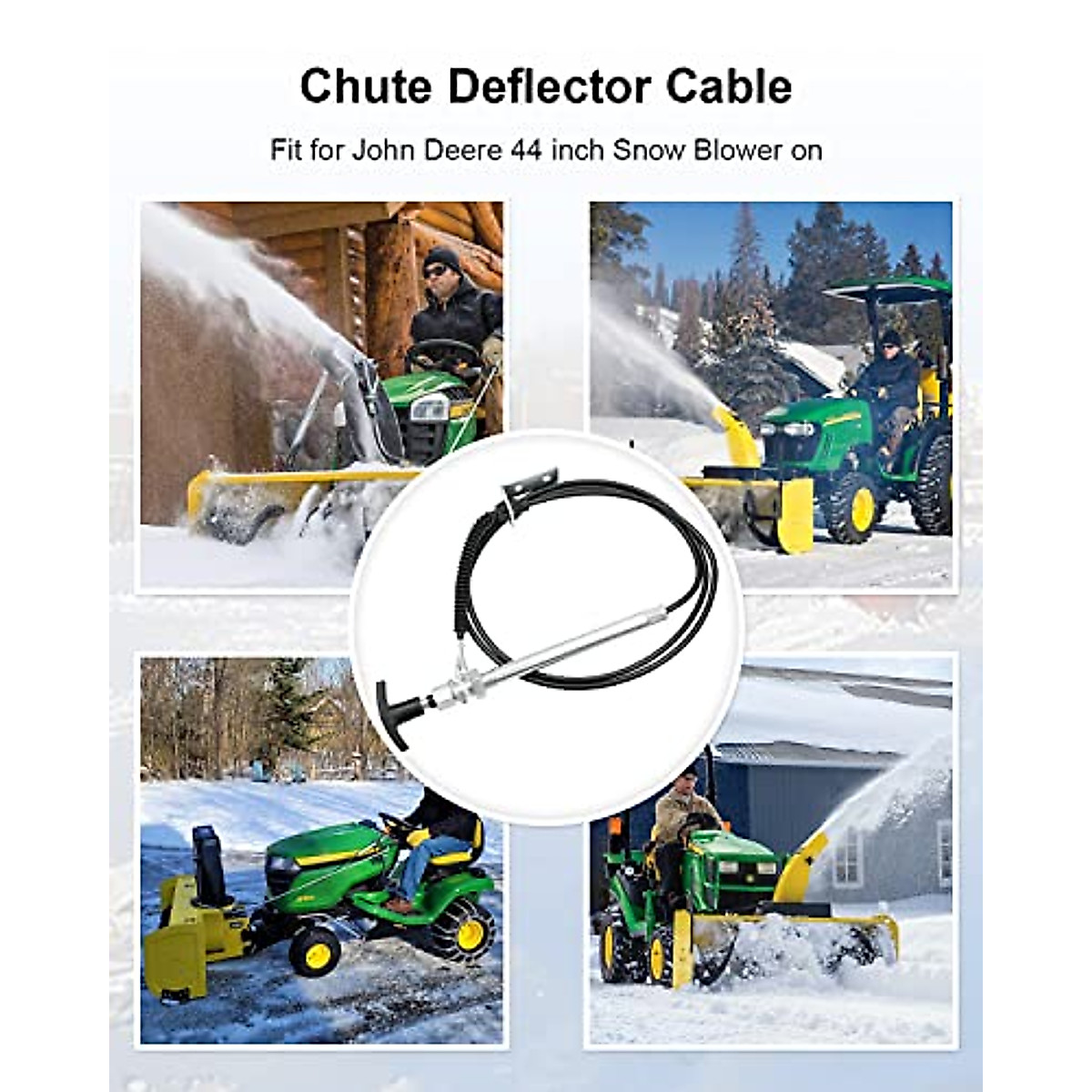 AM134404 Spout Control Input Cable Fit for John Deere, Chute Deflector Cable Fits for JD 44" Snow Blower on L 100 110 120 130 X 300 320 340 500 520 540 LA 100 110 120