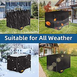 JESTOP Generator Cover Waterproof 32“L×24”W×24"H, Heavy Duty Snow/UV/Wind Proof 600D Oxford Universal Outdoor Protector Cover While Running, for Most Portable Generators Covers 5000-10000 Watt, Black