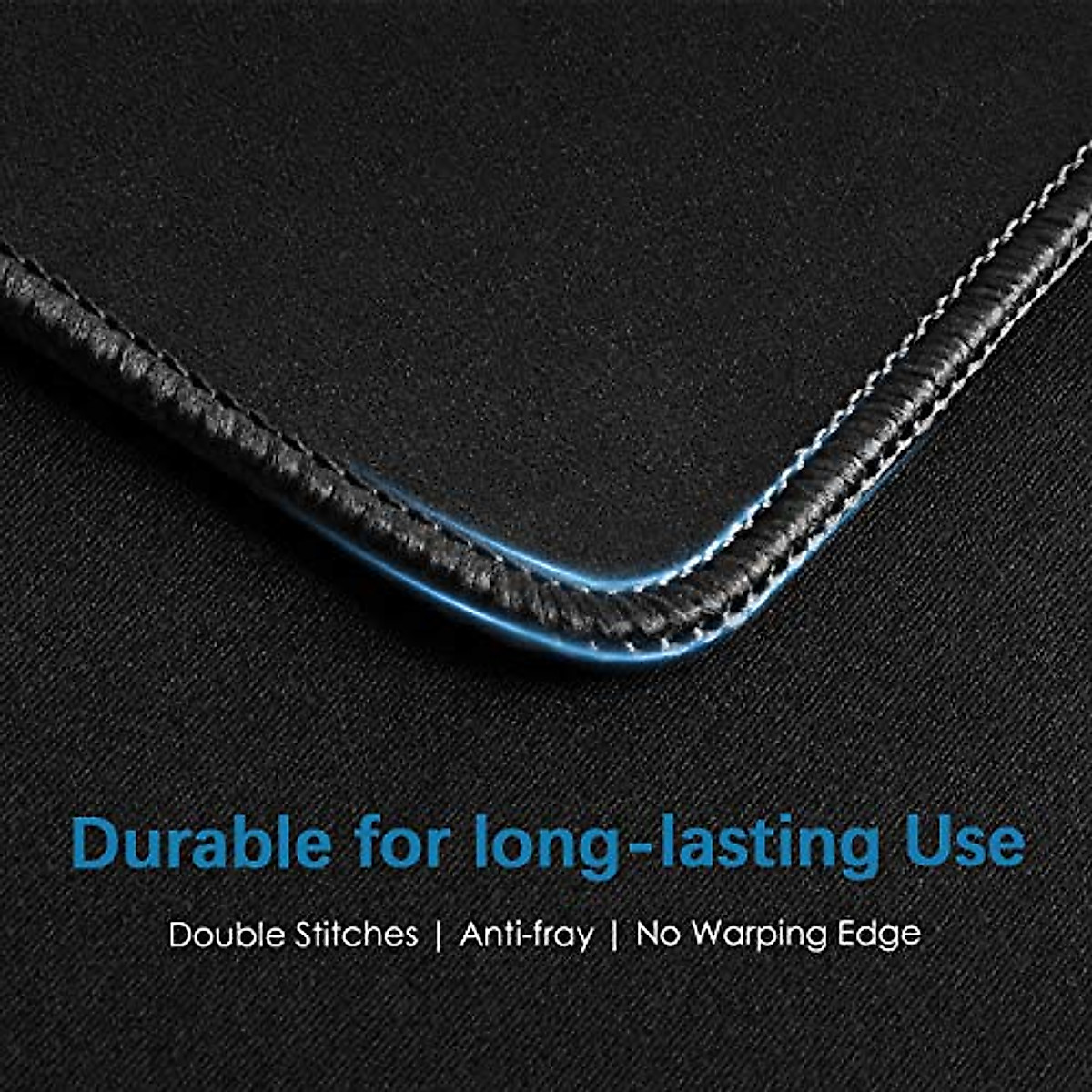 3 Pack Mouse Pad Black with Stitched Edge 11×8.5×0.12 inches Premium-Textured Non-Slip Rubber Base Mouse Mat Mousepad for Office & Home, Black (3 Pack)