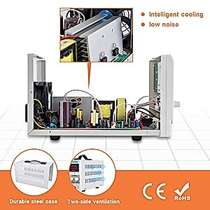 SUNCOO Variable DC Power Supply, Adjustable Switching Regulated Bench Power Supply 30V 5A with Digits Display high-Precision Outputs for Lab/Electronic Repair/DIY/Aging Test, 110v
