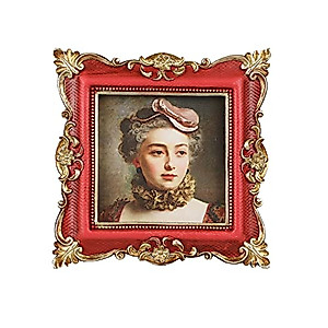 4x4 Inch Vintage Picture Frame, Art Deco, Antique Red Photo Frame, Photo Display, Small Size Tabletop ,Gift Ideas