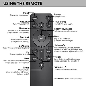 for VIZIO-Soundbar-Remote, Replacement for VIZIO 5.1/2.1 Home Theater Sound Bar，for VIZIO M/V/P Series Home Audio Sound System